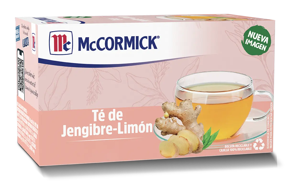 Sobres de té de jengibre con limón McCormick