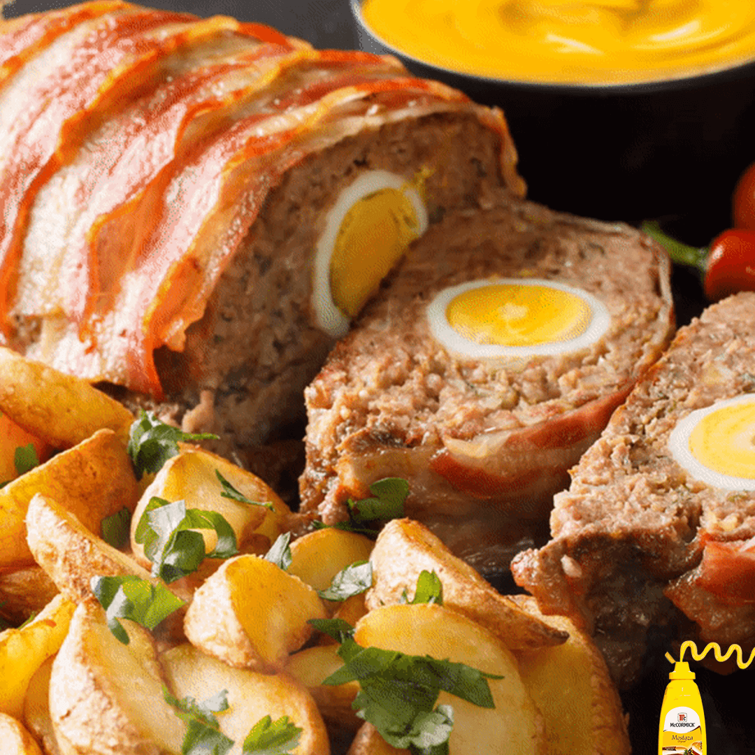 PASTEL DE CARNE RELLENO CON MOSTAZA