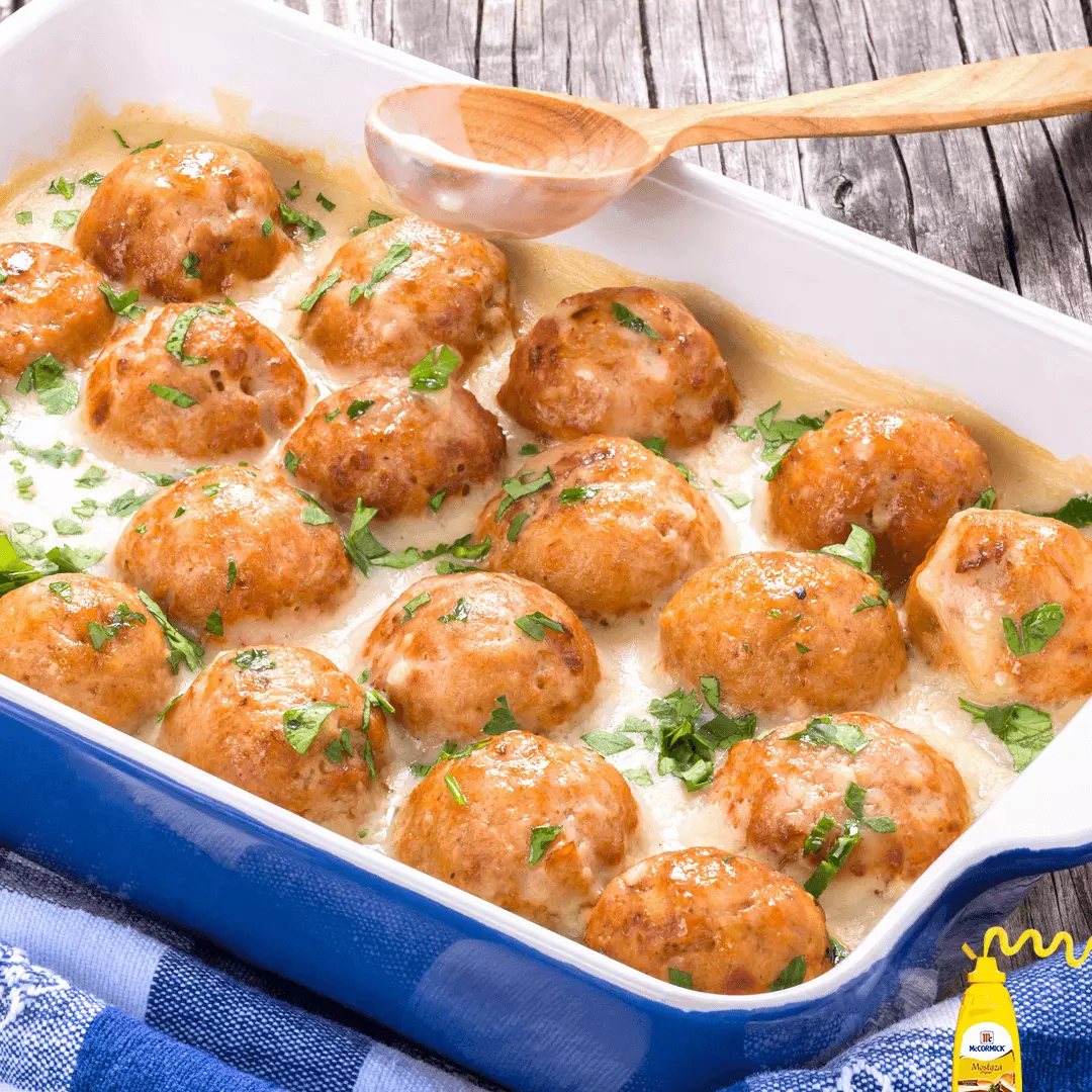 ALBÓNDIGAS EN SALSA DE MOSTAZA
